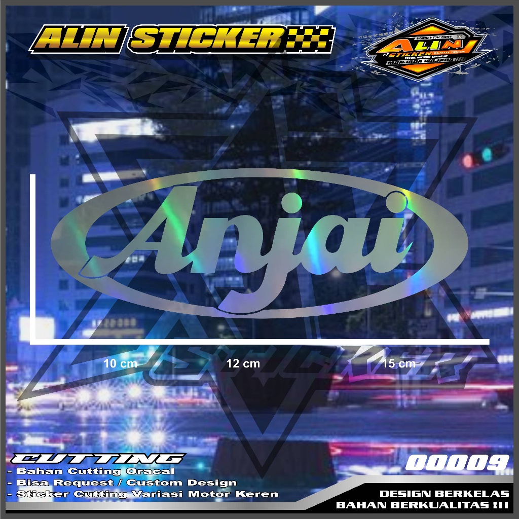 Jual AL00009 CUTTING STICKER VIRAL "ANJAY" PLESETAN LOGO ARAI HELMET ...