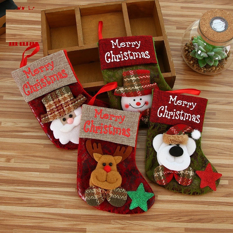 Jual Dekorasi Gantungan Kaos Kaki Kecil Small Variasi Bermotif Santa ...