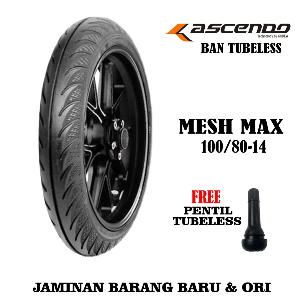 Jual ASCENDO Mesh Max 100/80-14 Ban Luar Tubeless Motor Matic Beat ...