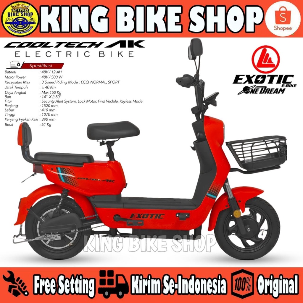 Jual Sepeda Listrik EXOTIC Watt Electric Bike COOLTECH AX / AK BY ...