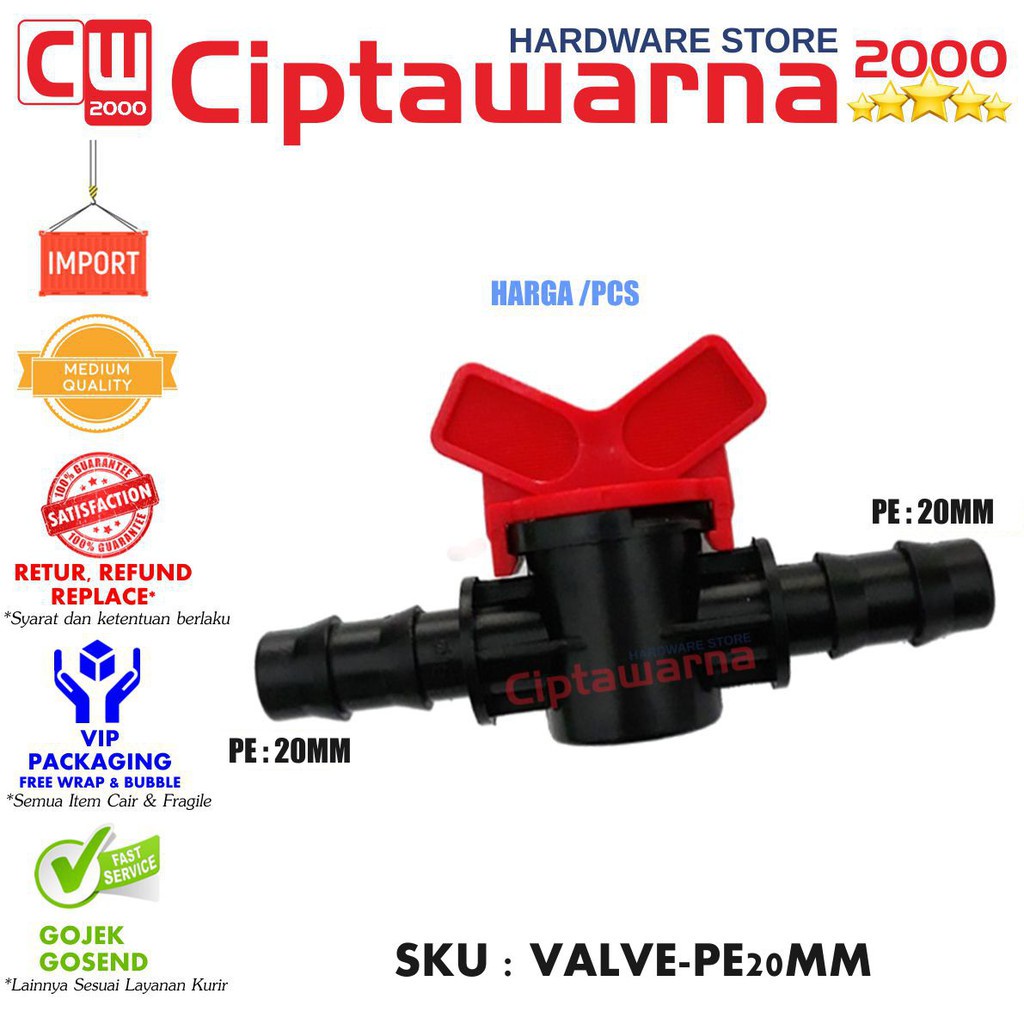 Jual Valve Selang PE 20 mm - Selang PE 20 mm Fertigasi Irigasi AK6 Cw2 ...