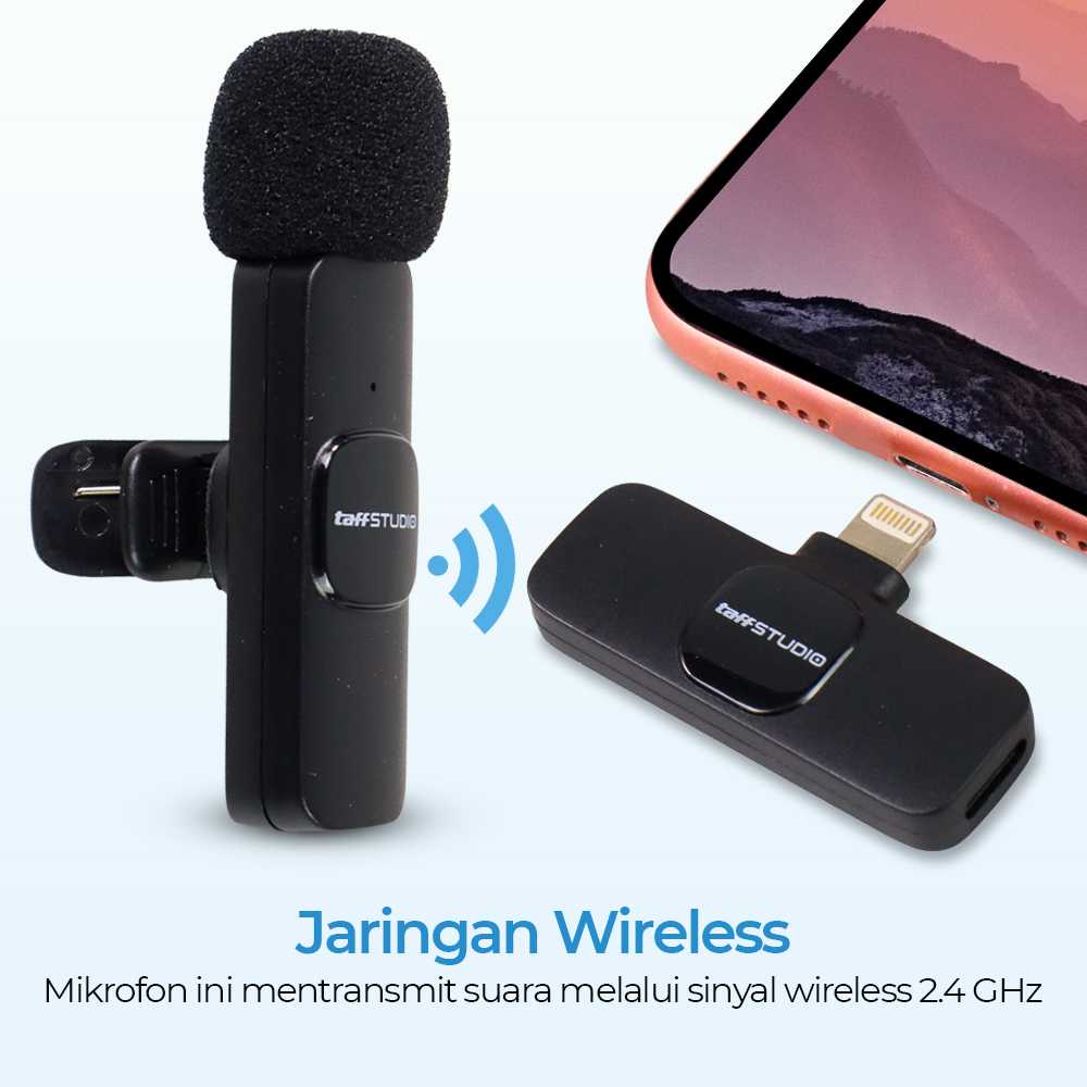 Jual Wireless Lavalier Lapel Microphone Mic Hp Vlogger Live Streaming ...