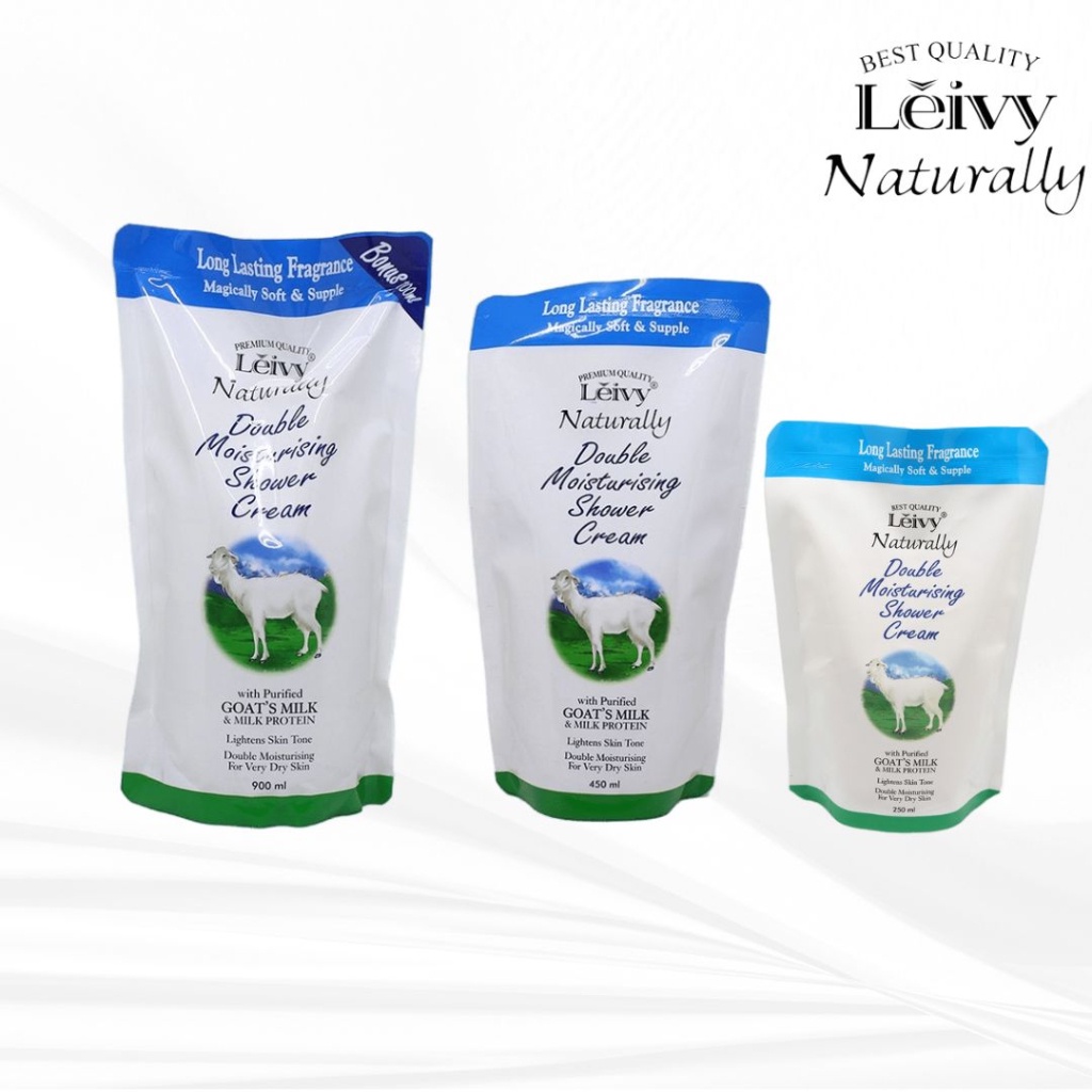 Jual Leivy Naturally Shower Cream Goat Milk dan Milk Protein (REFIL ...