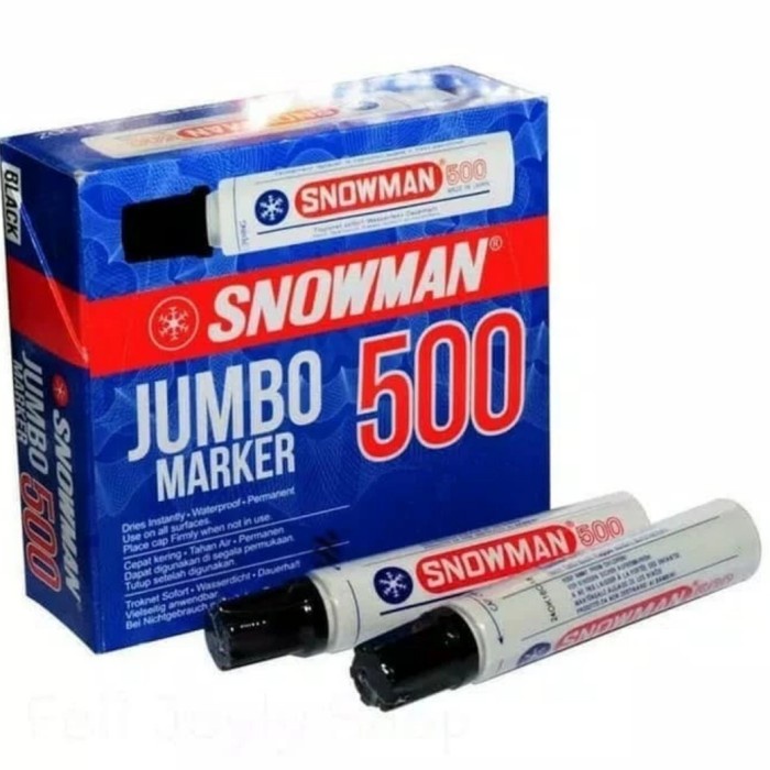 Jual Spidol Permanent Snowman 500 Jumbo Hitam Merah Per Pcs | Shopee ...