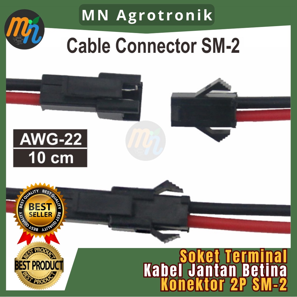 Jual Soket Terminal Kabel Jantan Betina Connector Konektor 2P SM-2 | Shopee Indonesia