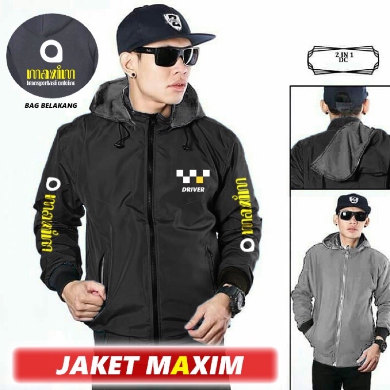 Jual JAKET MAXIM // JAKET VARIASI DRIVER PARASUT BOLAK BALIK MAXIM ...