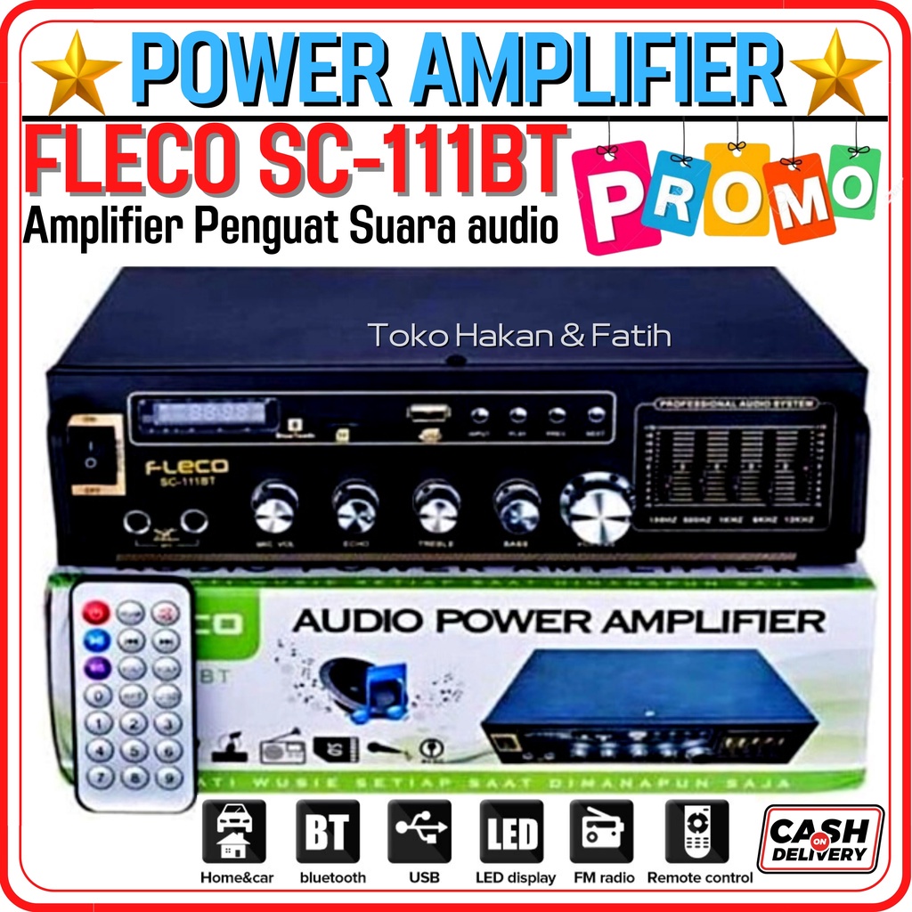 Jual Audio Power Amplifier Ampli Fleco SC-111BT - Fleco Amplifier ...