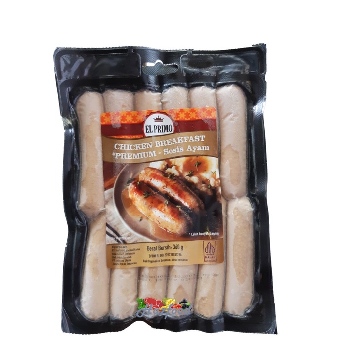 Jual Sosis El Primo Chicken Breakfast | Premium Sosis Ayam 360 Gr ...