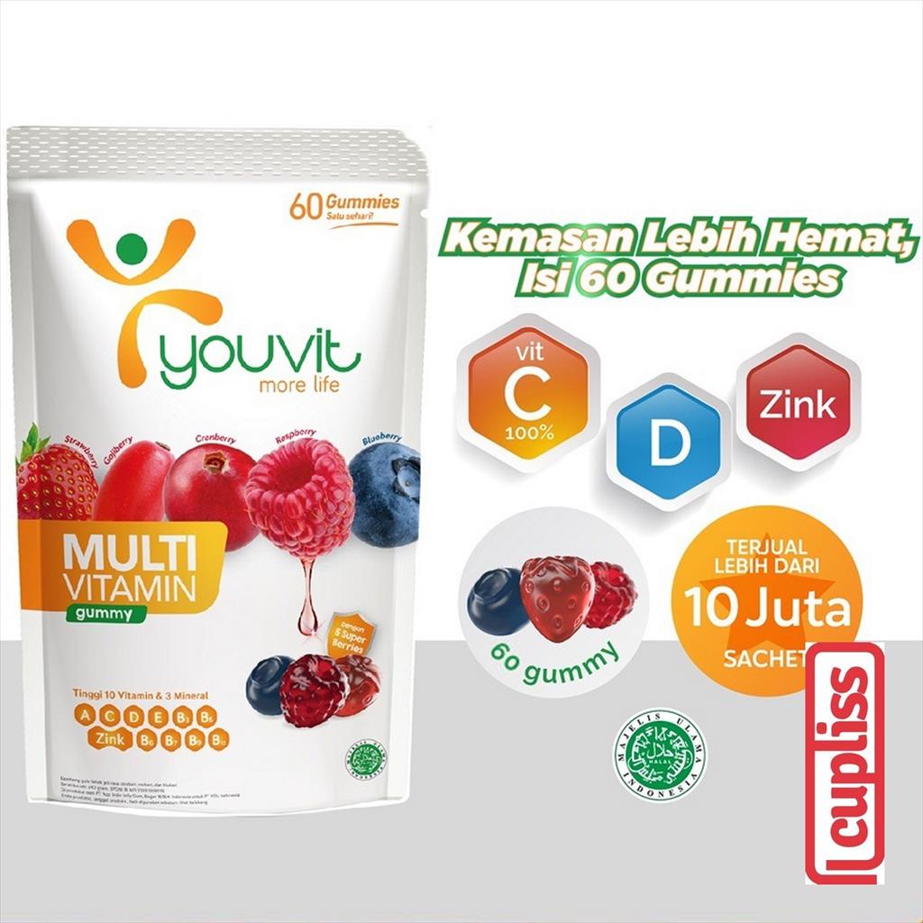 Jual YOUVIT Multivitamin Gummy Dewasa 60 Days | Shopee Indonesia