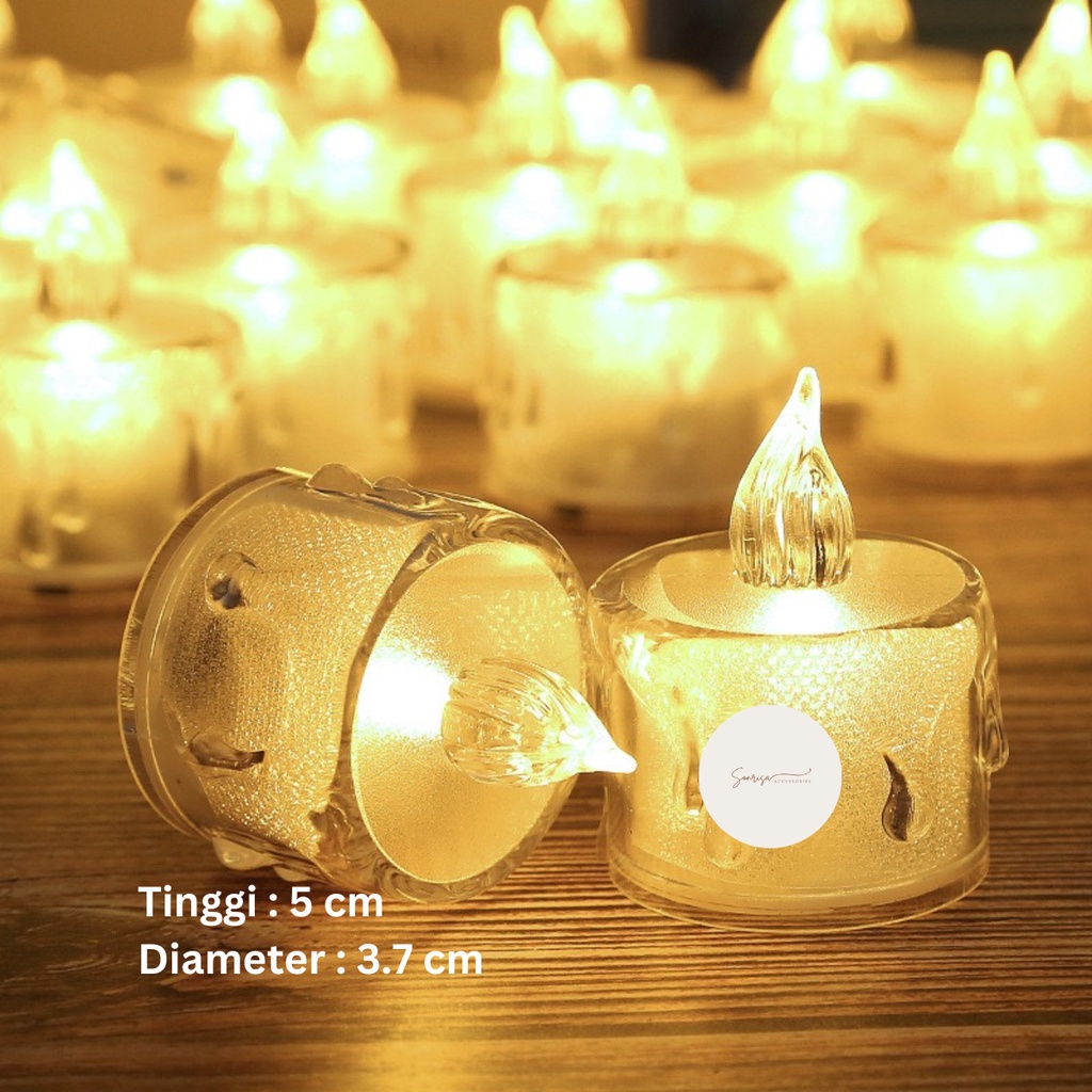 Jual Lilin LED Transparan Bentuk Meleleh / Lilin Elektrik Akrilik Motif ...