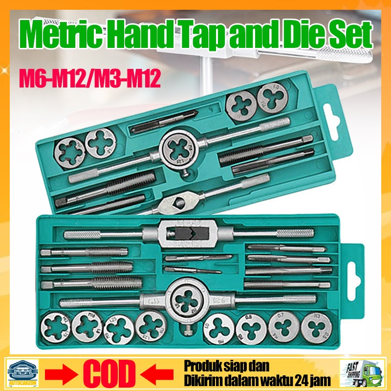 Jual Ready ya,cod 12 / 20 Pcs Tap Die Set Alat Senai San Tap Ulir Drat ...