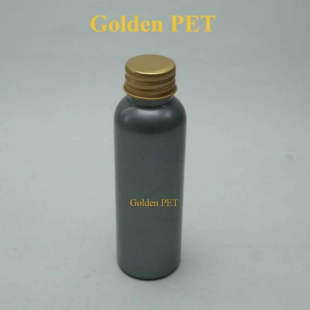 Jual Botol 100 ml Boston Round Silver Doff Tutup Ulir Aluminium neck 24 ...