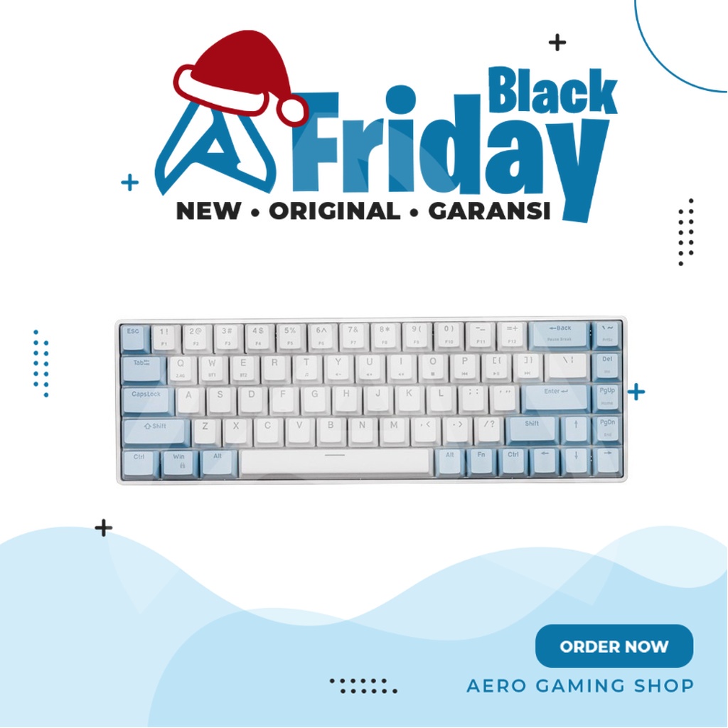 Jual DA Meca Air S 65% Wireless Mechanical Gaming Keyboard - White ...