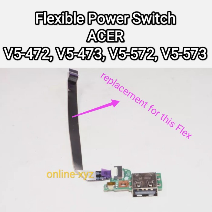 Jual kabel flexible Power Switch Usb Acer V5-472 473 572 573 472G 473G ...