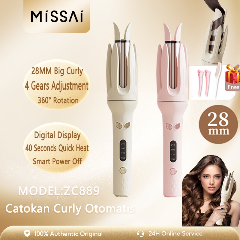 Jual Missai Catokan Curly Otomatis 28mm Catokan Keriting Rambut Otomatis Gigi Keempat Layar ...
