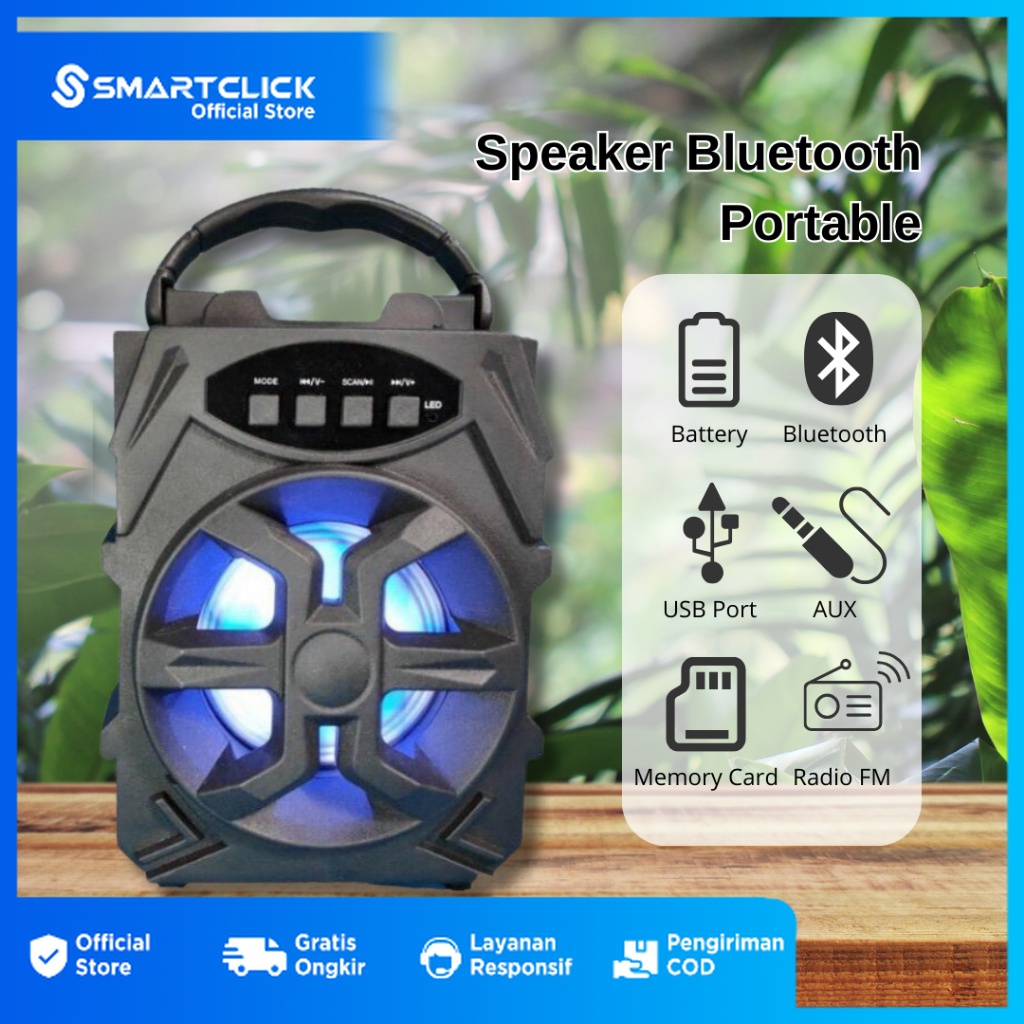 Jual Speaker Bluetooth Portable Stereo RGB Extra Bass FM Radio USB ...