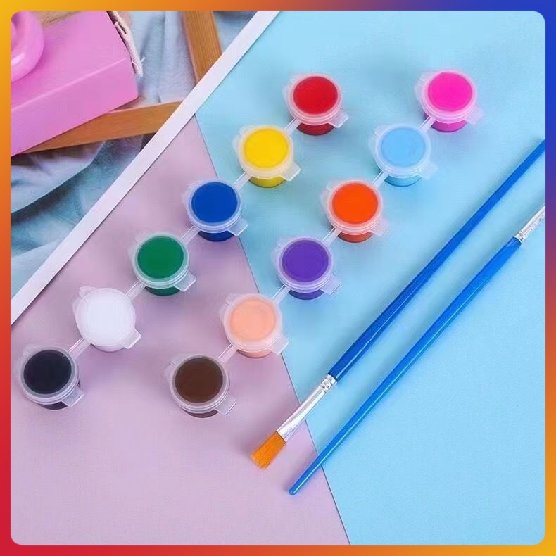 Jual Cat Akrilik Set 6 Warna 12 Warna/Cat Akrilik Cat Kanvas Cat ...