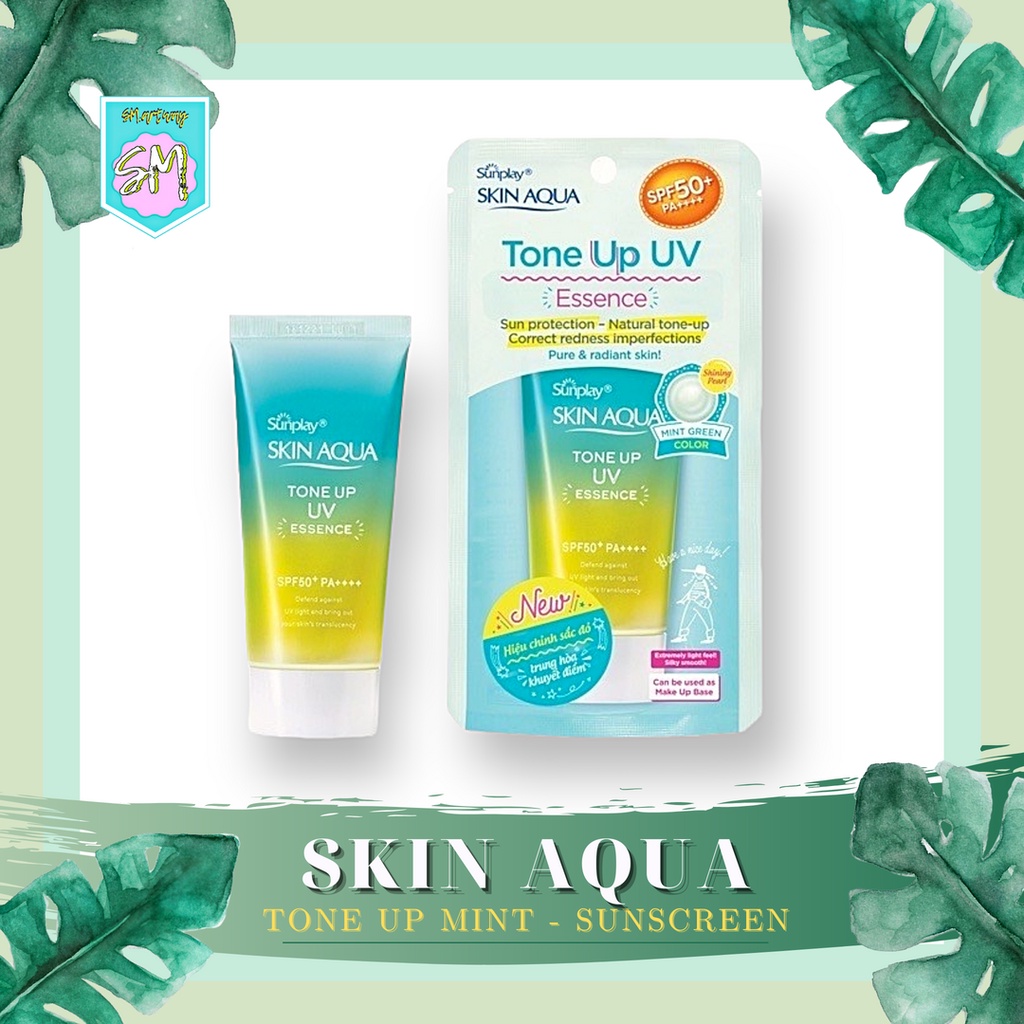 Jual SKIN AQUA Sunscreen Tone Up Mint UV Essence SPF 50 | Sunblock ...