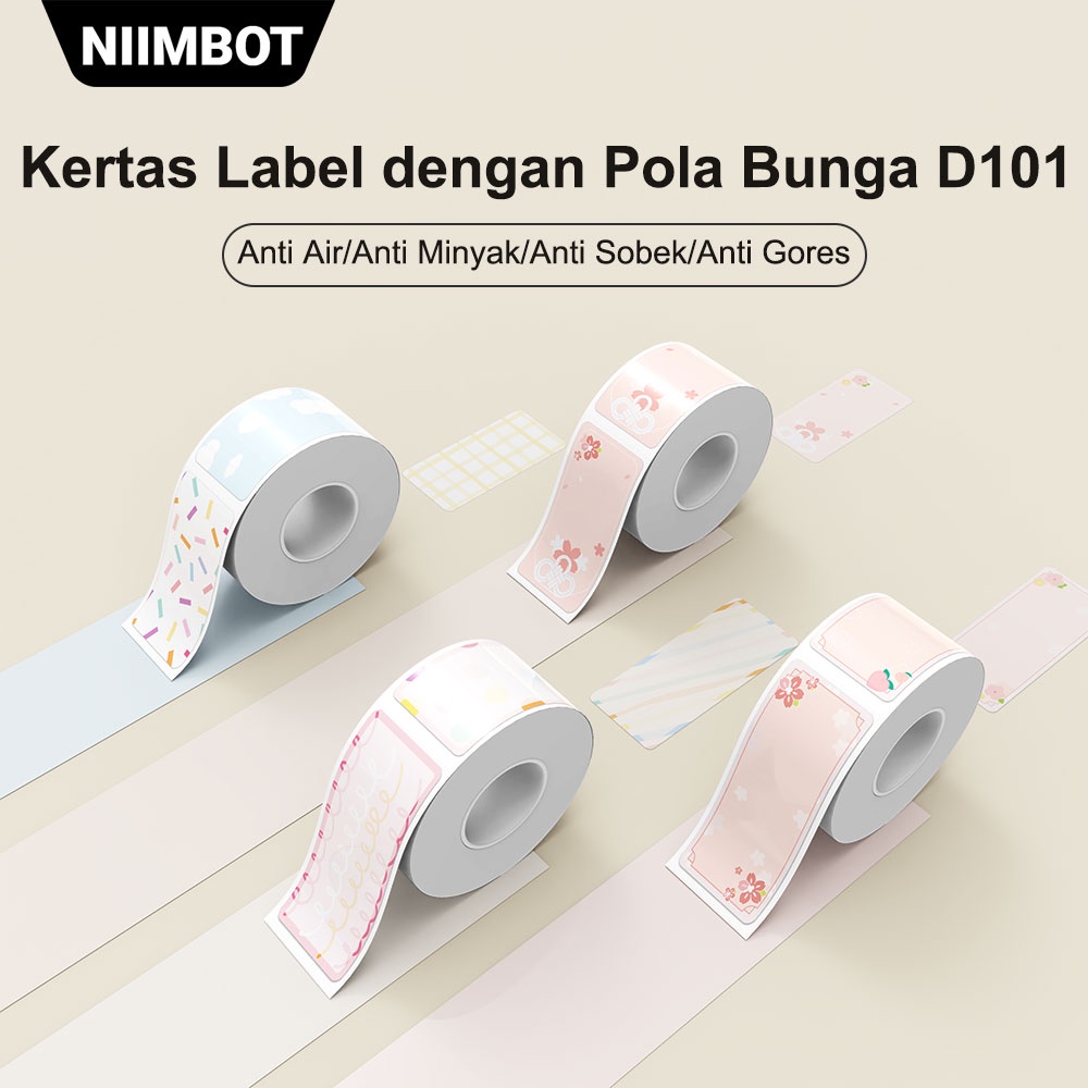 Jual NIIMBOT D101 Pola Bunga Sakura Label Kertas Label Nama Warna-warni ...