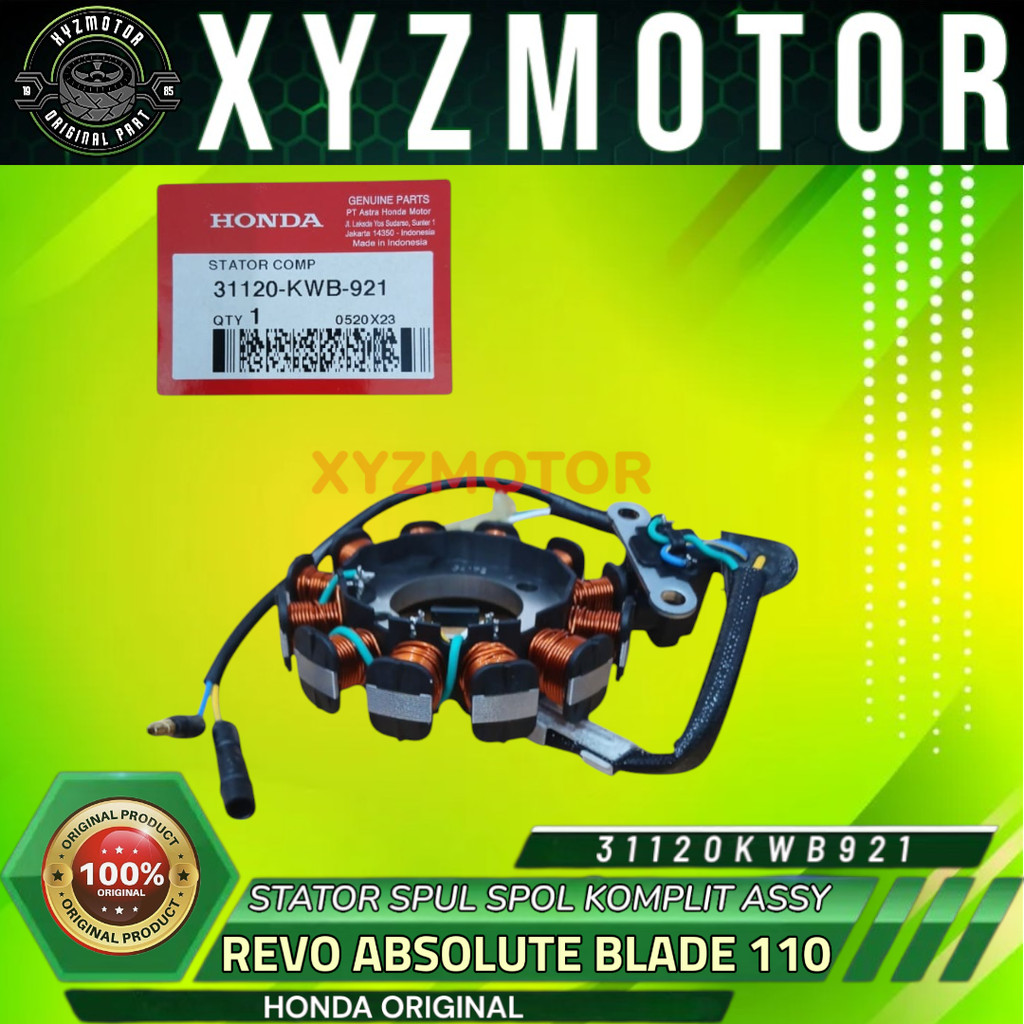 Jual SPUL SPOL KOMPLIT STATOR ASSY REVO ABSOLUTE BLADE 110 HONDA 31120-KWB-921 ORIGINAL | Shopee ...