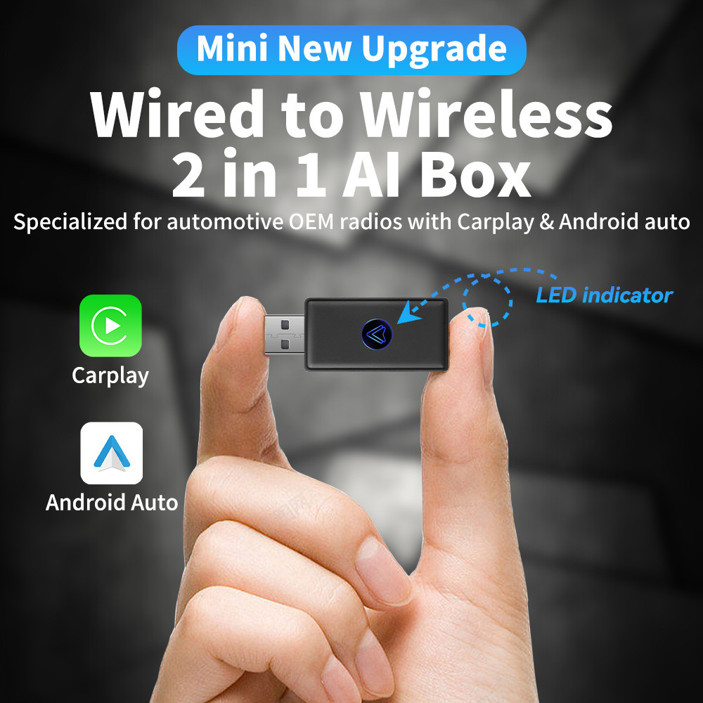 Jual Mini New Upgrade Wired to Wireless Android Auto AI box for Wired Android Auto Car Smart Ai ...