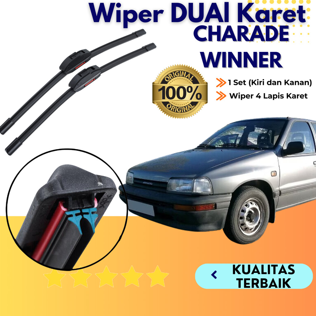 Jual Wiper Double Karet Daihatsu Charade Winner Frameless 1 Set Kiri ...