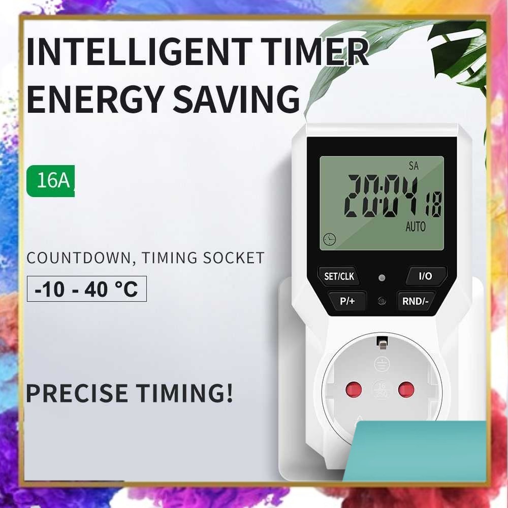 Jual JUANJUAN Stop Kontak Timer Programmable LCD EU Socket 16A 230V - TM07 | Shopee Indonesia