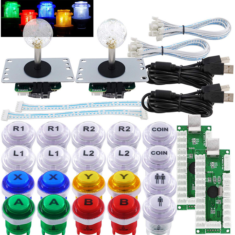 Jual Arcade DIY Kit hitbox Arcade USB Zero Delay Encoder with 5pin copy sanwa joystick LED 30mm ...