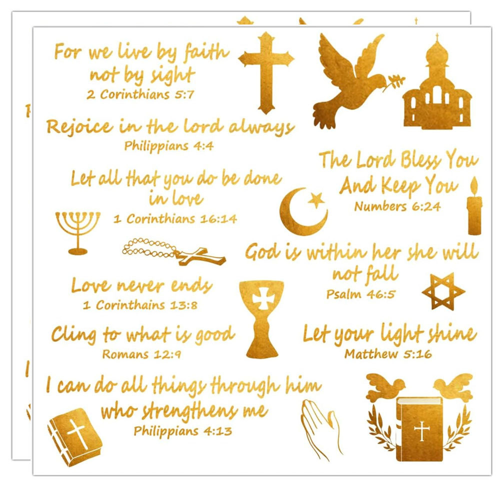 Jual Jesus Faith Stickers Bible Verse Rub On Transfers Stickers ...