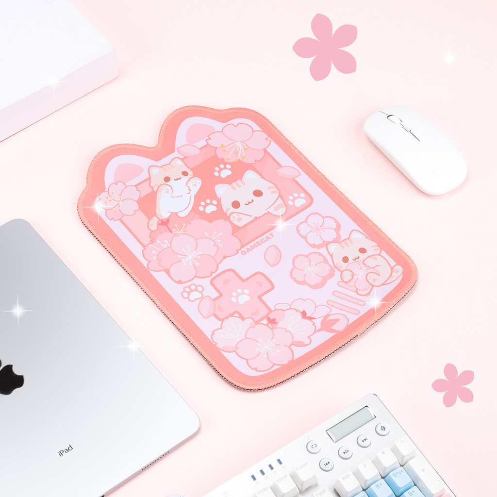 Jual Laptop Kawaii Mouse Pad Cute Pastel Pink Sakura Cat Desk Mat Water ...
