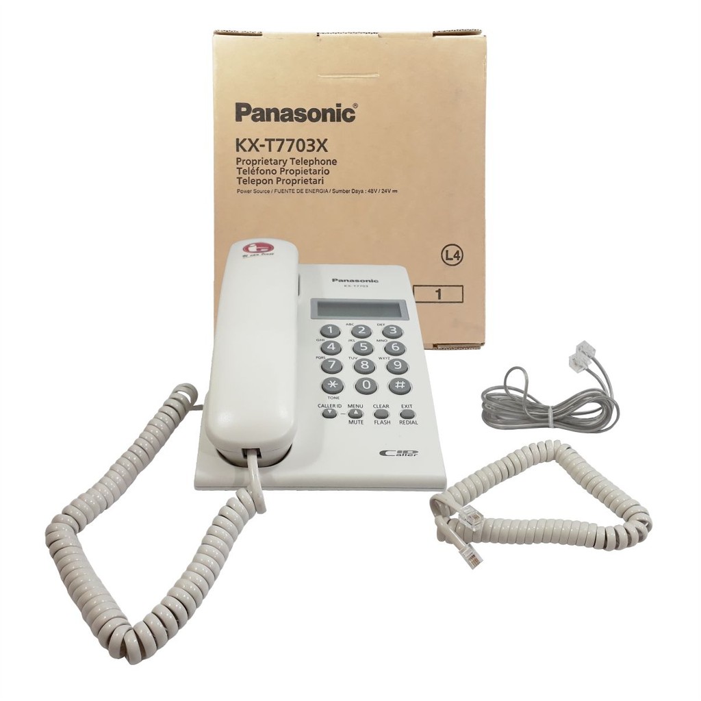 Jual Telepon Rumah Telephone Telp Telpon Panasonic KX-T7703X Hitam Putih | Shopee Indonesia