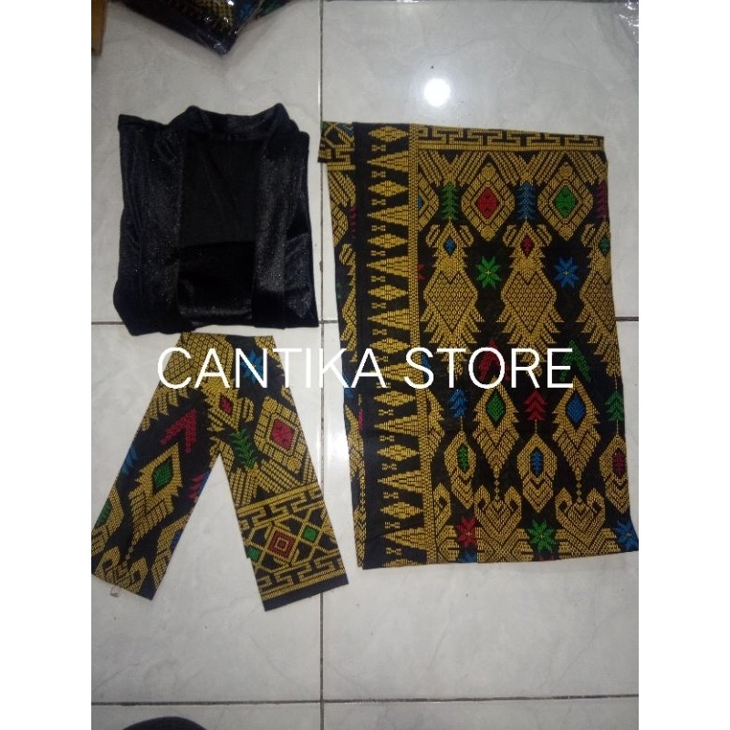 Jual Baju stelan kebaya bludru hitam ,kebaya bludru ,atasan bludru,set ...