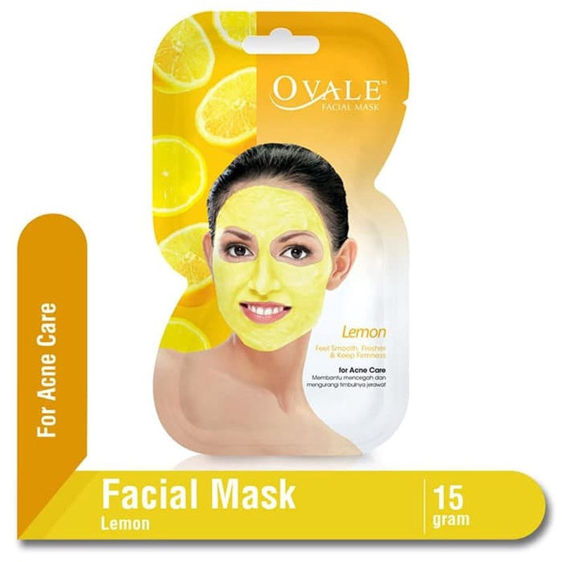 Jual OVALE Facial Mask Lemon Sachet 15g I Masker wajah untuk kulit ...
