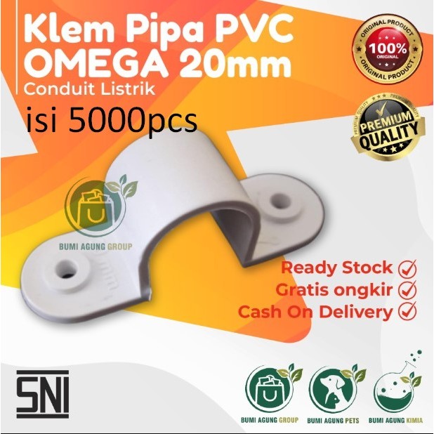 Jual Klem Pipa PVC Conduit Konduit Listrik OMEGA PUTIH 20 MM 20mm ...