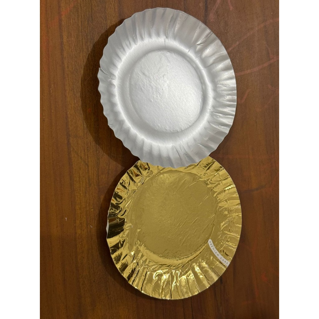 Jual HCS - [10 Pcs] Piring Kertas Kue Ulang Tahun Ultah Warna Silver Emas | Shopee Indonesia