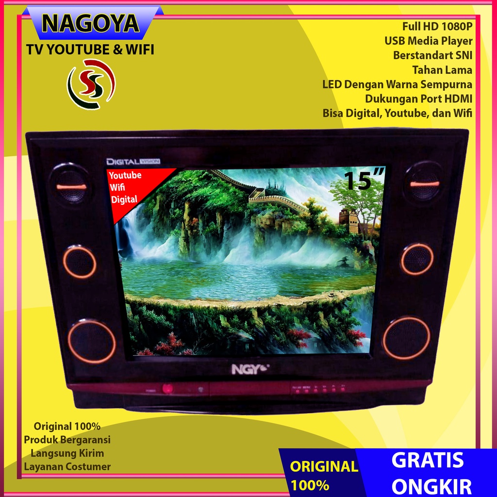 Jual TV DIGITAL YOUTUBE DAN WIFI CRT 15 INCH SIARAN DIGITAL SF-1588 NAGOYA GARANSI RESMI ...