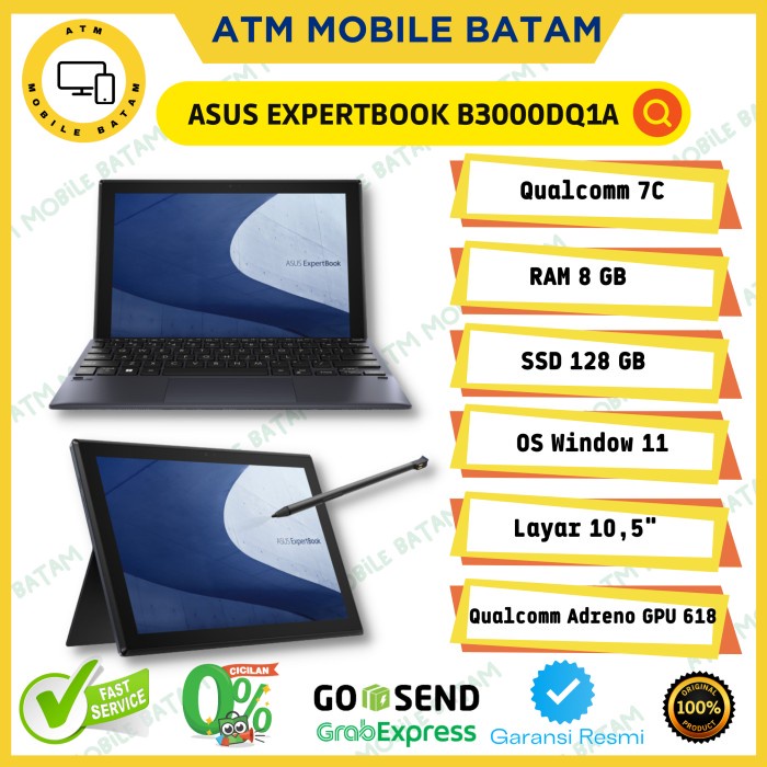 Jual ASUS EXPERTBOOK B3000DQ1A|SNAPDRAGON 7C GEN 2|8GB|128GB|10" WUXGA ...
