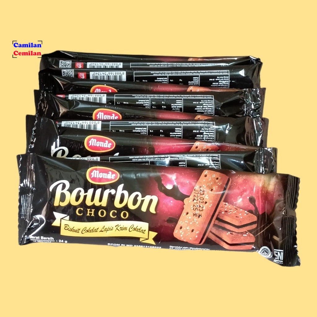 Jual MONDE Bourbon Coklat Mini Biscuit 24gr [10 sachet/renceng ...
