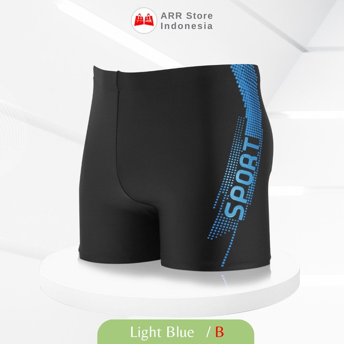 Jual Celana Renang Pria Dewasa Pendek Celana Legging Renang Pria Light Blue | Shopee Indonesia