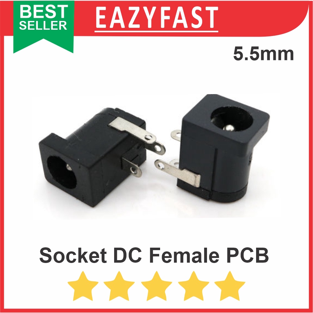 Jual Socket DC 2.1x5.5mm Female Betina DIP PCB Power Plug In Jack ...