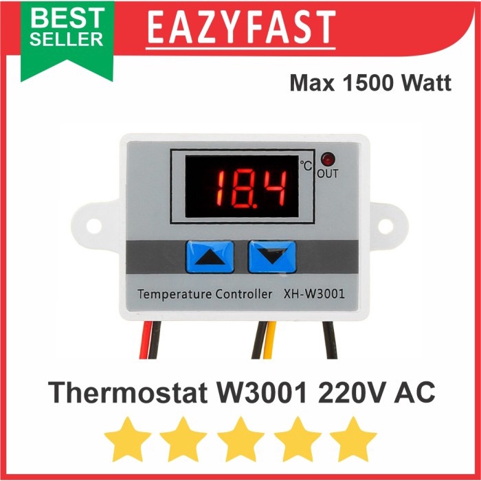 Jual Thermostat W3001 220V AC Inkubator Atur Suhu Temperature Otomatis 3001 | Shopee Indonesia