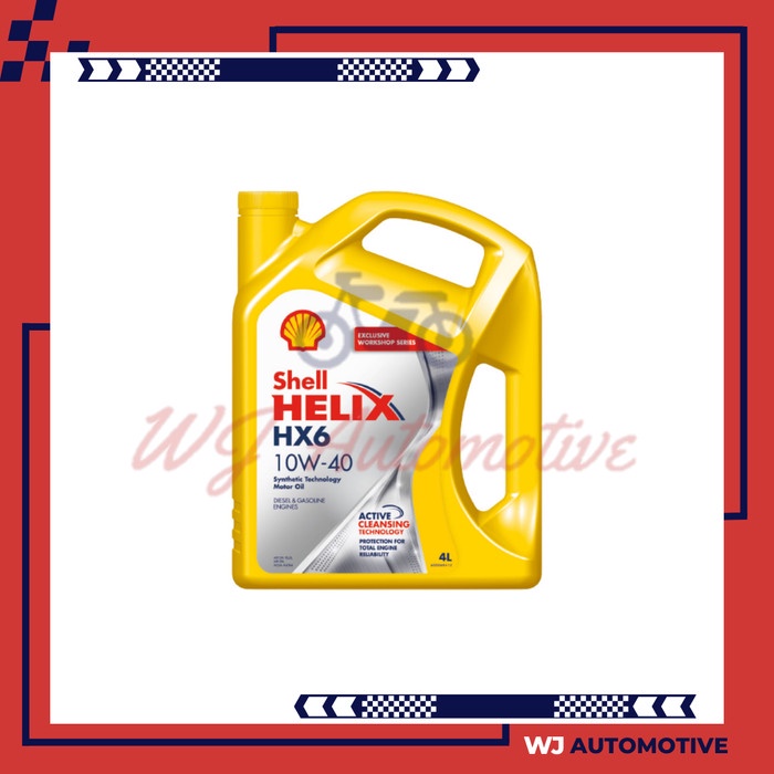 Jual Shell Helix HX6 10W40 4 Liter Oli Mobil Shell HX 6 10W 40 4Liter ...