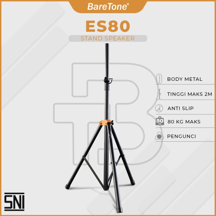 Jual Stand Speaker Baretone Tripod BT ES 80 / BT ES80 Premium Besi Original | Shopee Indonesia