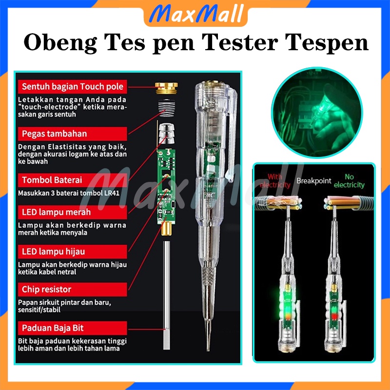 Jual Obeng Tester Tes Pen Obeng Tespen Listrik Viral Cek Kabel Putus ...