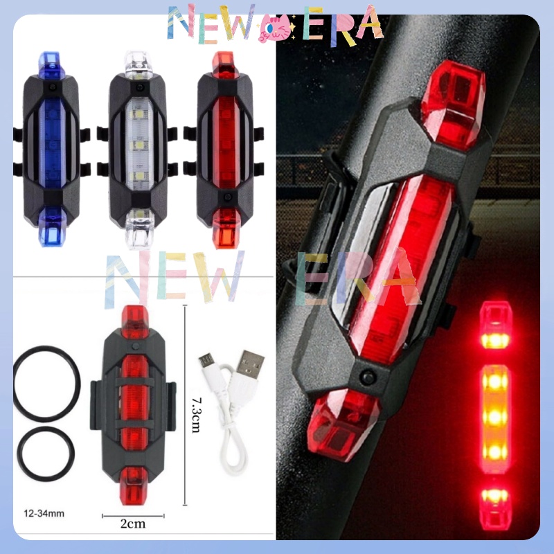 Jual NewEra Lampu Sepeda LED Rechargeable Anti Air USB Rechargeable ...
