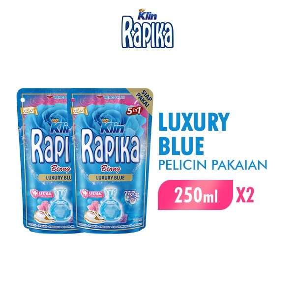 Jual Rapika Biang Pewangi Pakaian Biru Luxury Blue Pouch 250 ml x2 ...