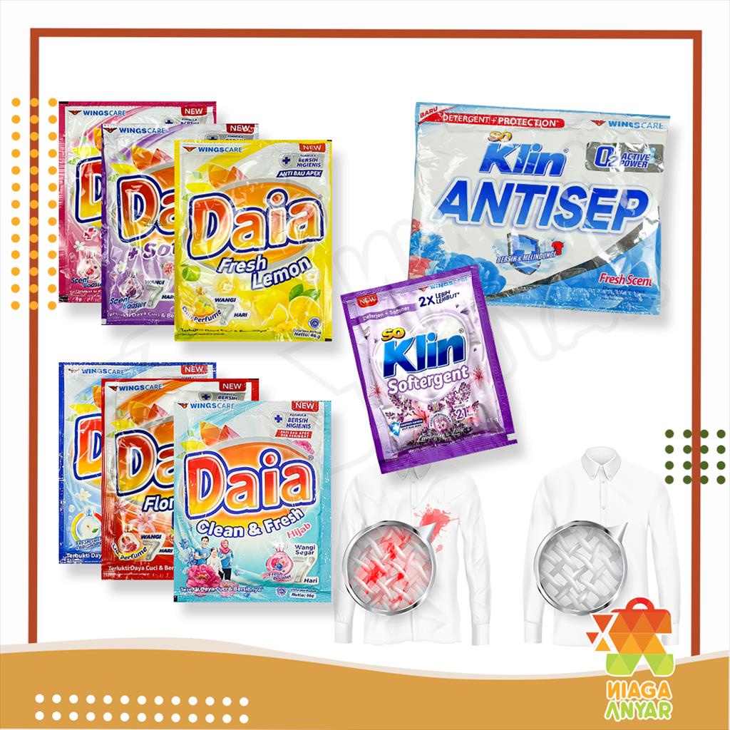 Jual Daia So Klin Deterjen Bubuk Sachet Satuan / Soklin Sabun Detergent ...
