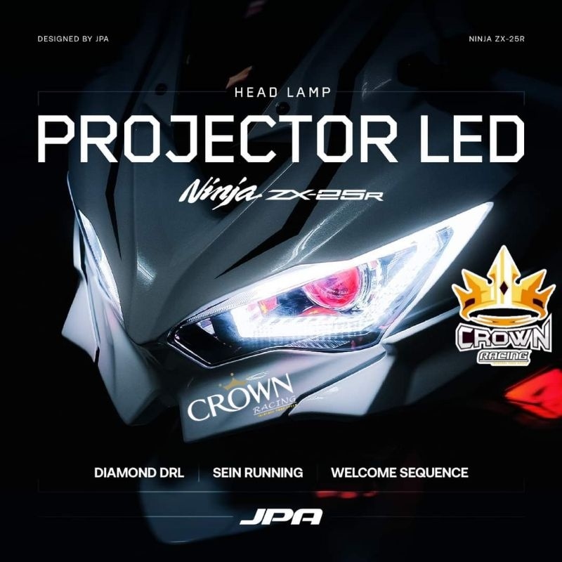Jual Headlamp Lampu Depan JPA LED Projector Projie DRL Kawasaki Ninja ZX25R | Shopee Indonesia