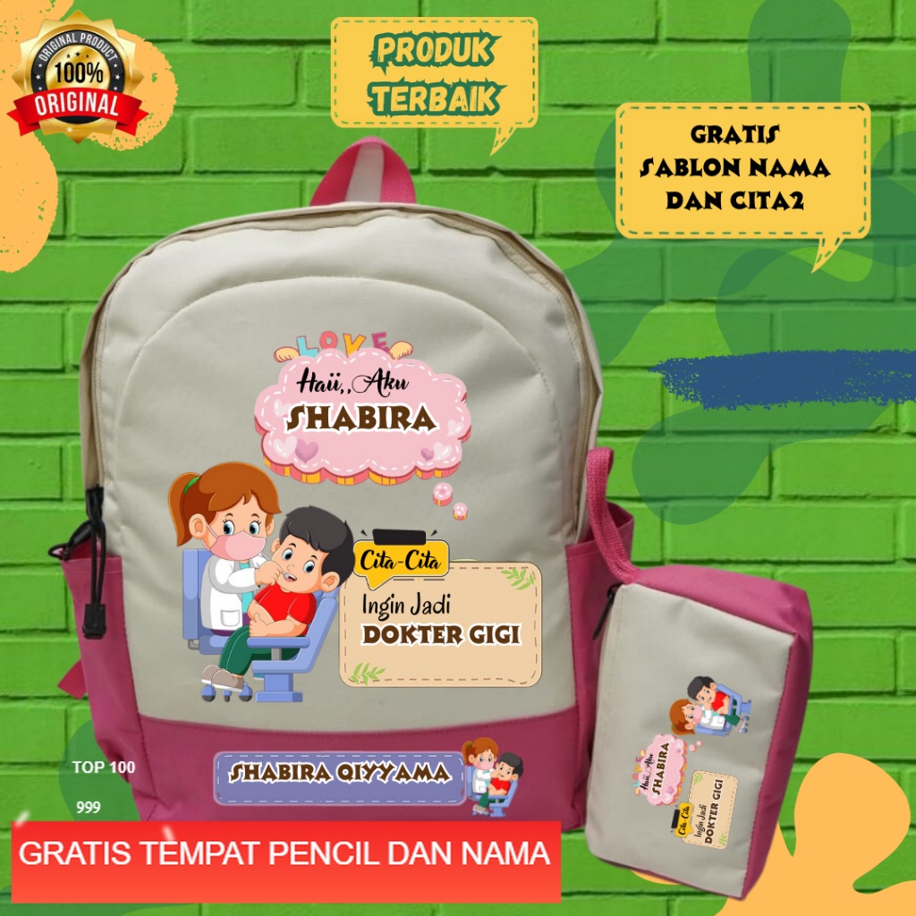 Jual KID'SQIU- TAS RANSEL SEKOLAH ANAK TK SD CITA-CITA DOKTER GIGI ...