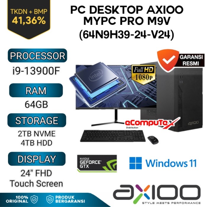 Jual PC DESKTOP AXIOO MYPC PRO M9V (64N9H39-24-V24) i9 VGA-24GB FHD ...